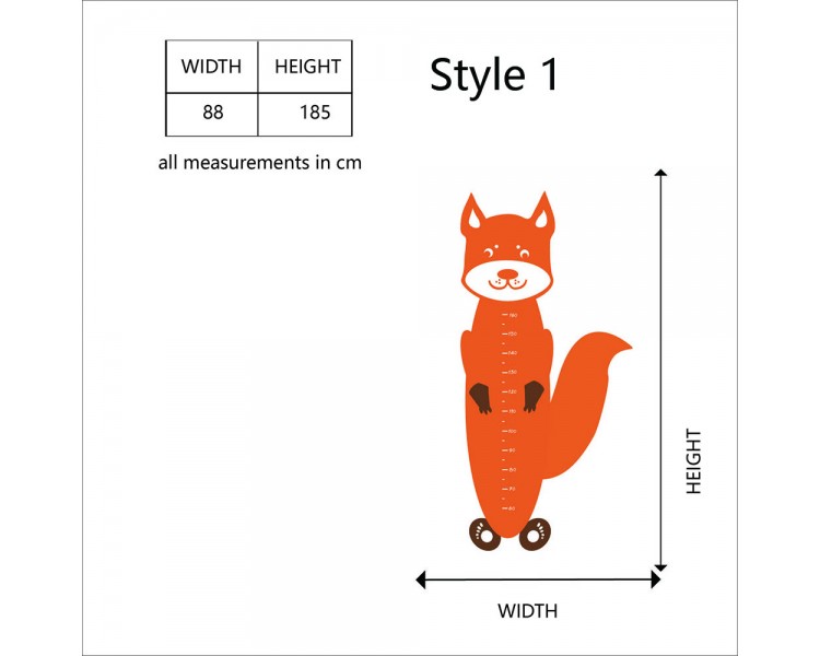 Squirrel Growth Chart Decal