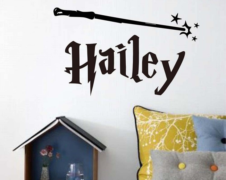 Harry Potter Personalized Vinyl Decal with Wand
