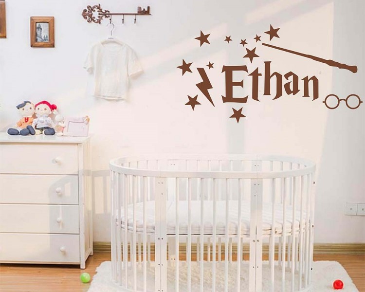 Harry Potter Personalized Vinyl Decal with Wand and Glasses