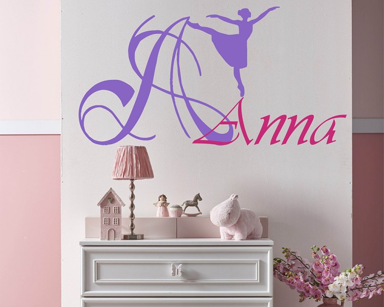 Dancing Girl on Name and Monogram Decal
