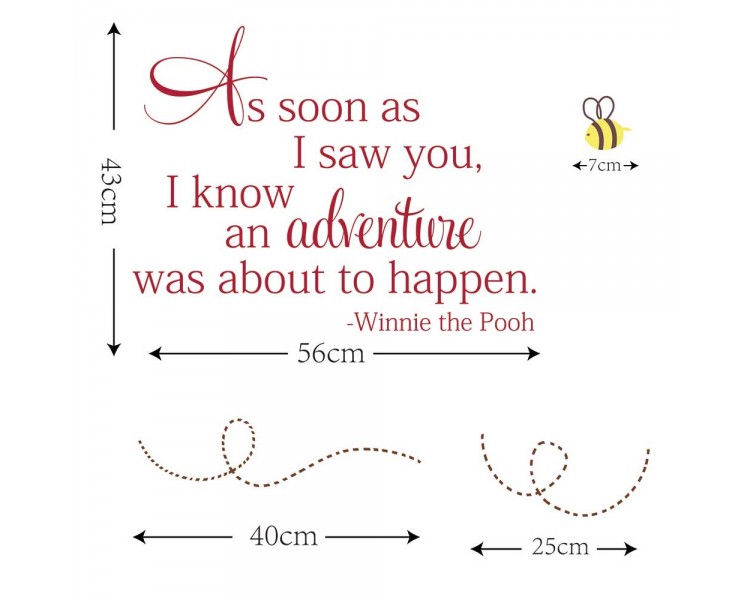 As soon as I saw you - Winnie the Pooh Wall Quote