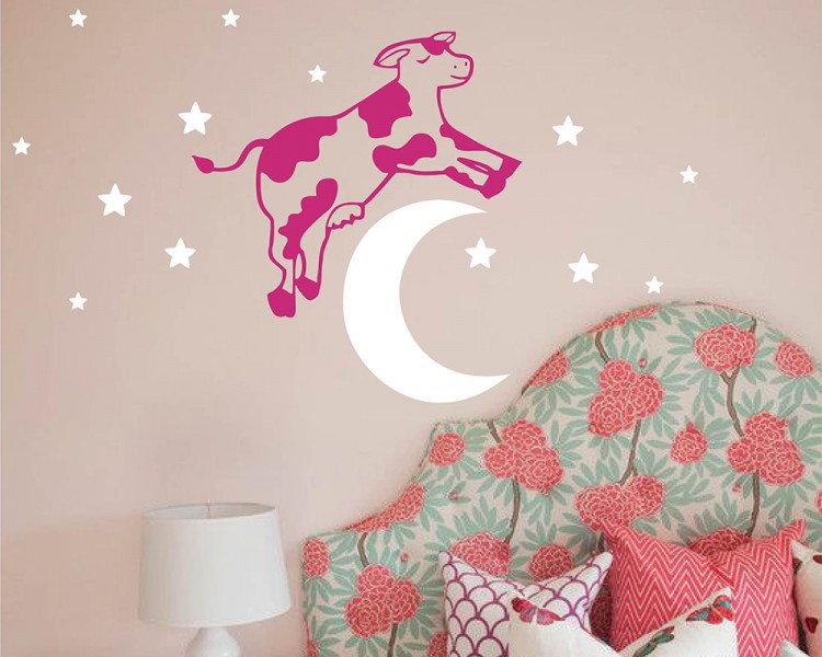 Cow Jumped Over the Moon Wall Decal