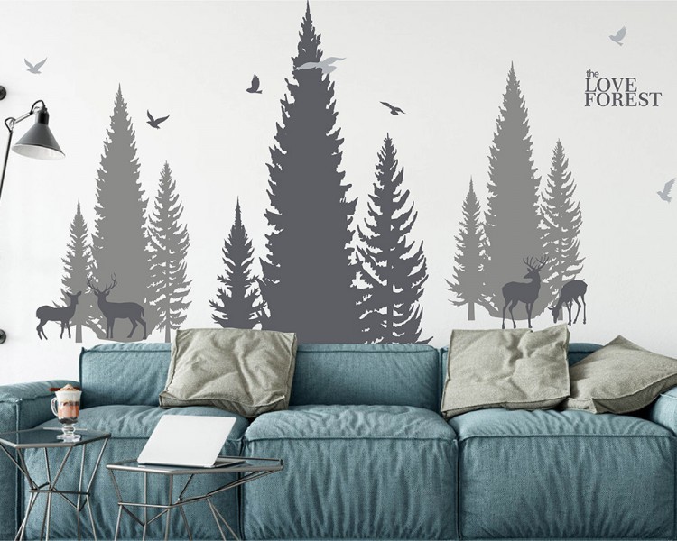 Pine Tree Forest Wall Decals - Tree Wall Stickers