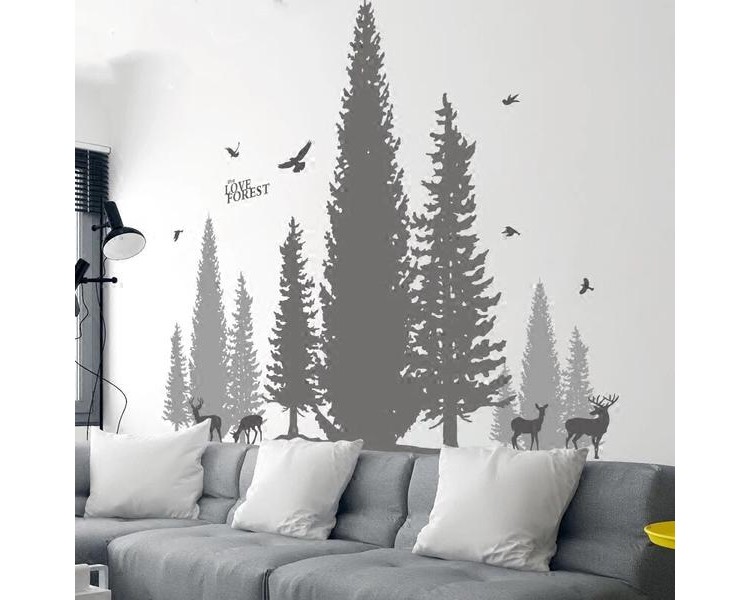 Pine Tree Forest Wall Decals - Tree Wall Stickers