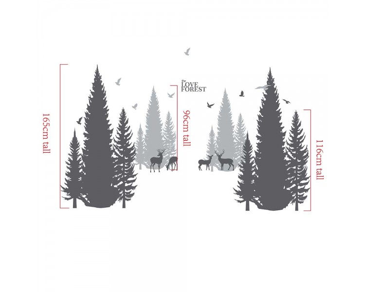 Pine Tree Forest Wall Decals - Tree Wall Stickers