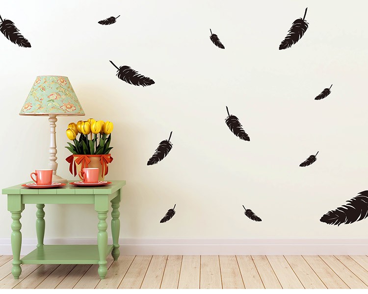 A Set of Feathers Vinyl Decals Modern Wall Art Sticker
