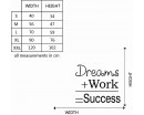Dreams plus Work equal to Success Quotes Wall Decal Motivational Vinyl ...