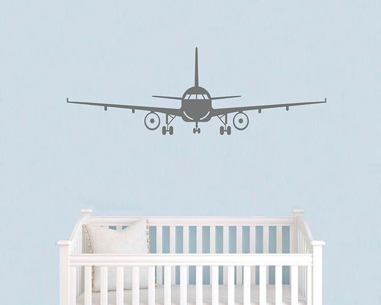 Airplane Vinyl Decals Silhouette Modern Wall Art Sticker