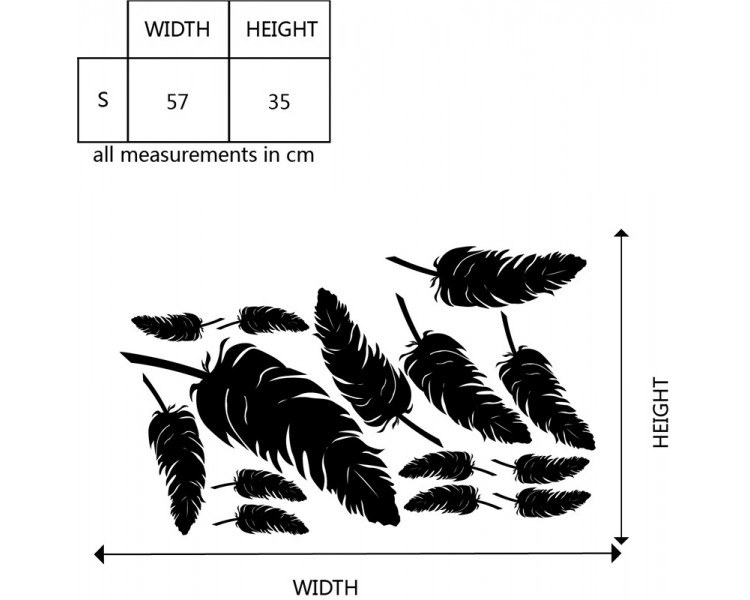 A Set of Feathers Vinyl Decals Modern Wall Art Sticker